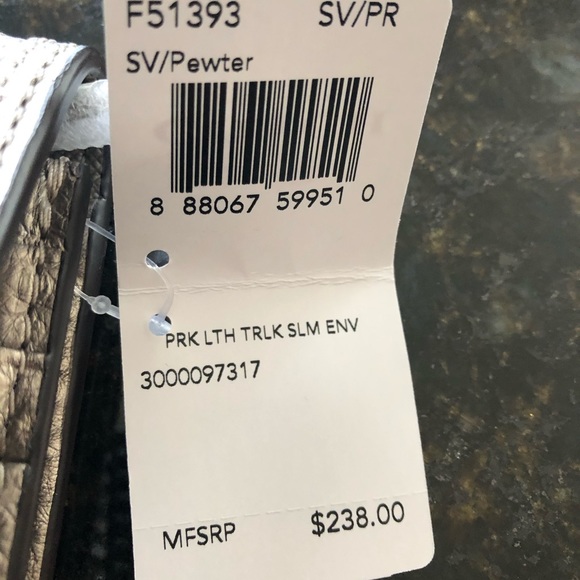 Coach | Bags | Coach Pewter Slim Wallet New With Tags | Poshmark